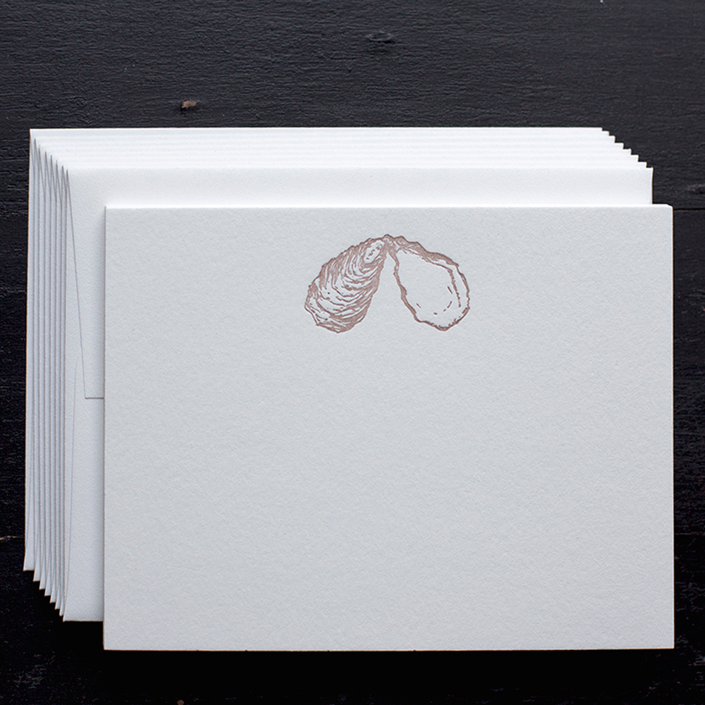 Oyster Note Cards - Letterpress | Ancesserie