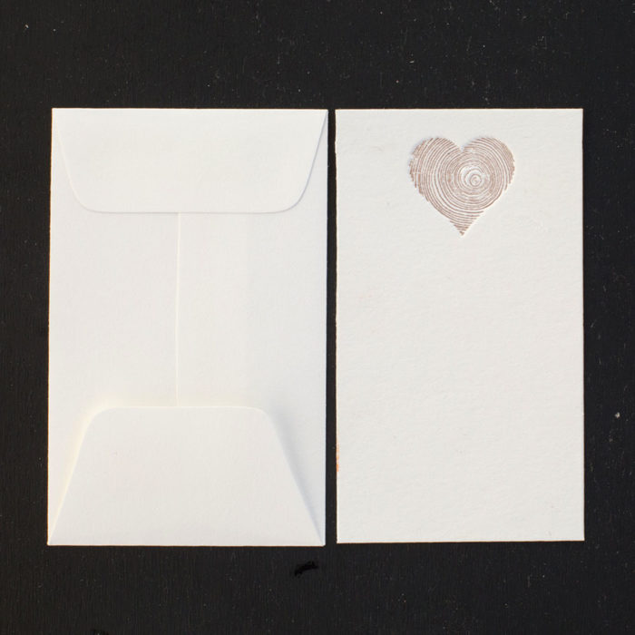 Tree Rings Heart Letterpress Note Cards | Ancesserie