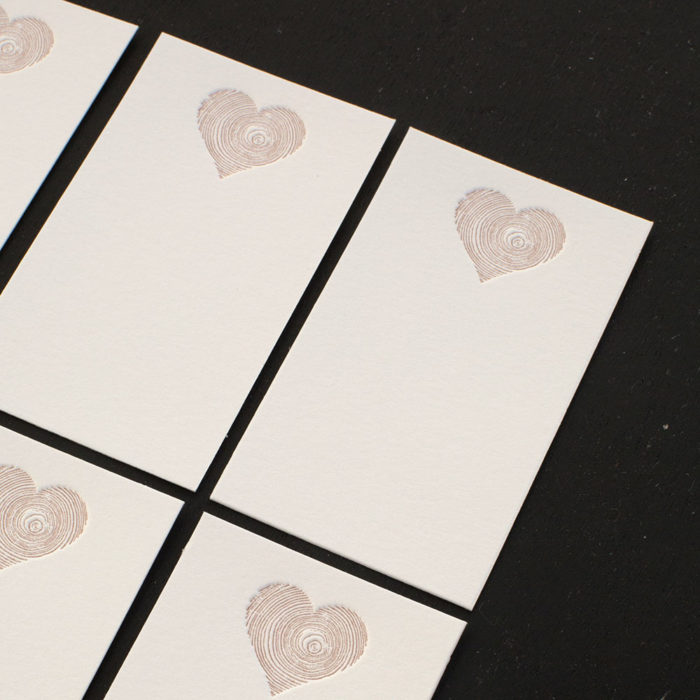 Tree Rings Heart Letterpress Note Cards | Ancesserie